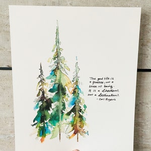 The Good Life is A Process, Watercolour Handlettering Sign Carl Rogers ...