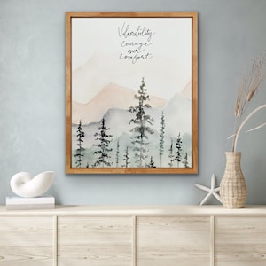 Vulnerability is Courage Over Comfort Watercolour Handlettering ...