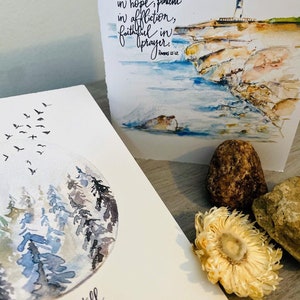 Pack of 6 Watercolour Scripture Cards, Bible Verse Handlettering Cards ...