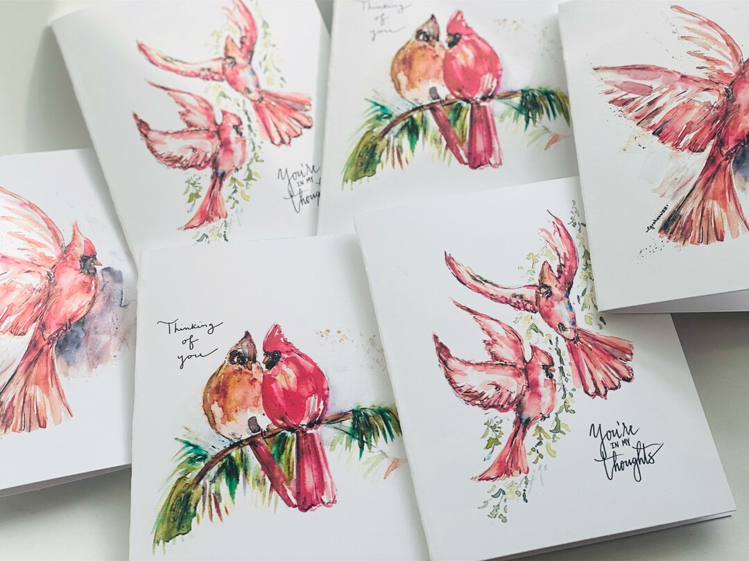 Thinking of You Cardinal Cards, Pack for 6 Cardinal Greeting Cards ...