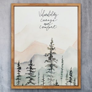 Vulnerability is Courage Over Comfort Watercolour Handlettering ...