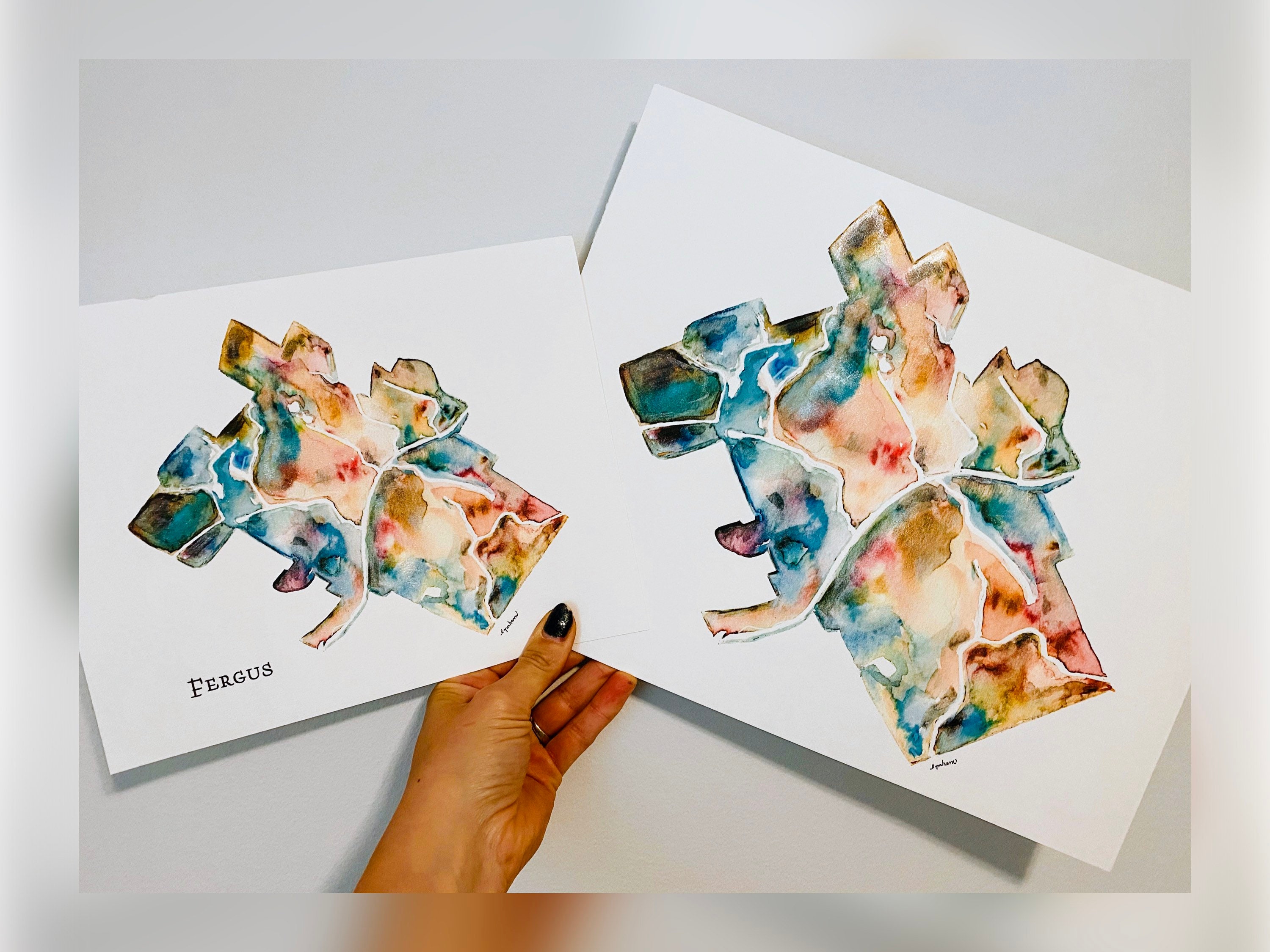 Map of Elora Print, Map of Fergus Print, Watercolour Map of Fergus and ...