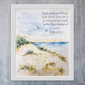The Lord Bless You and Keep You Watercolour Ocean Print, the Blessing ...