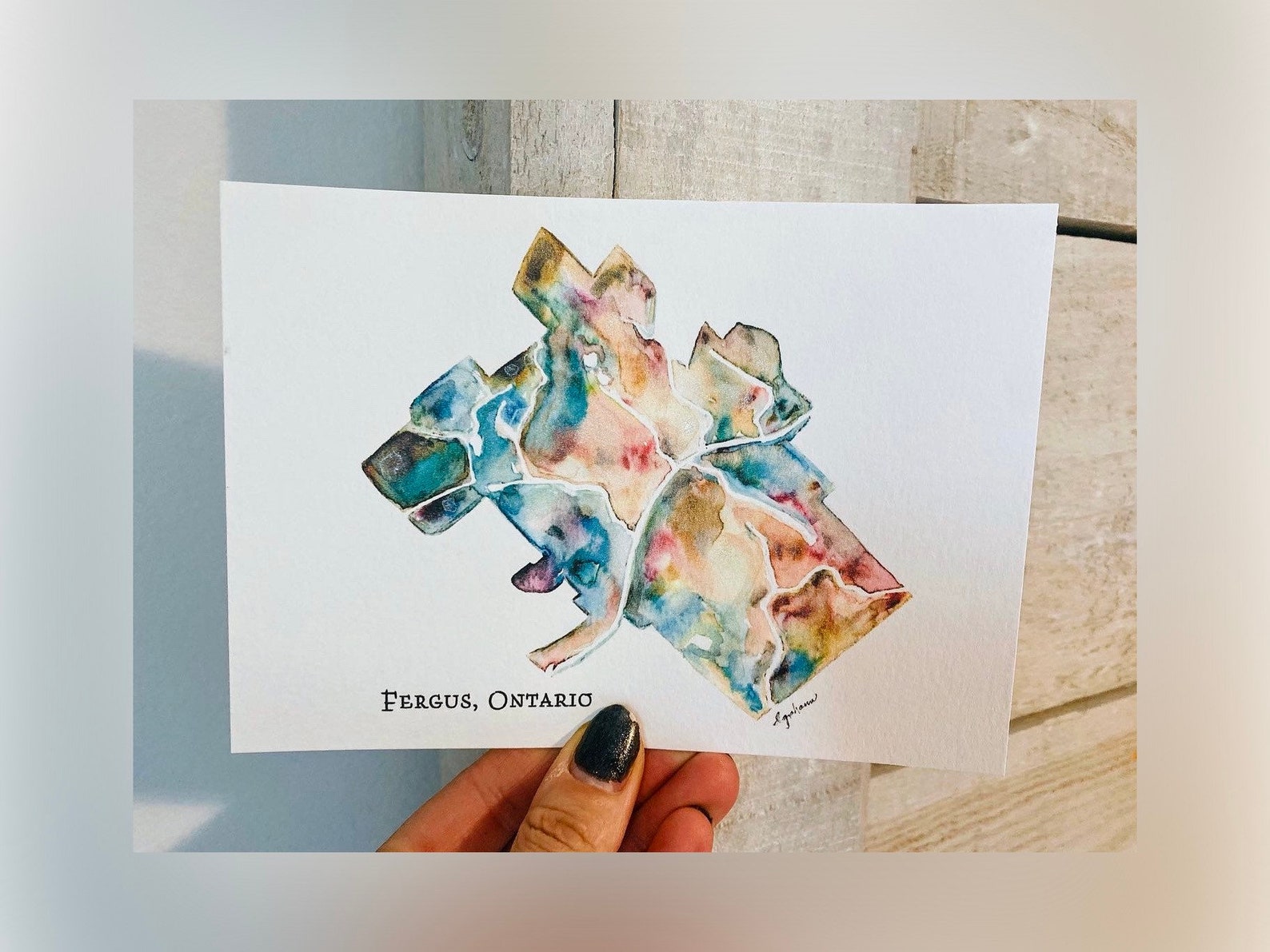 Map of Elora Print Map of Fergus Print Watercolour Map of - Etsy Canada