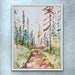 Boho Pathways of Tall Trees, Earthy Tones Watercolour Dirt Path Wall ...