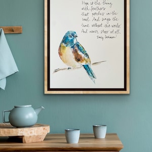 Hope is the Thing With Feather Emily Dickinson Quote Print, Bird Quote ...