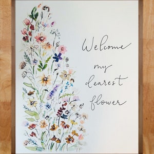 Welcome My Dearest Flower Wildflower Watercolour Print, Wildflower ...