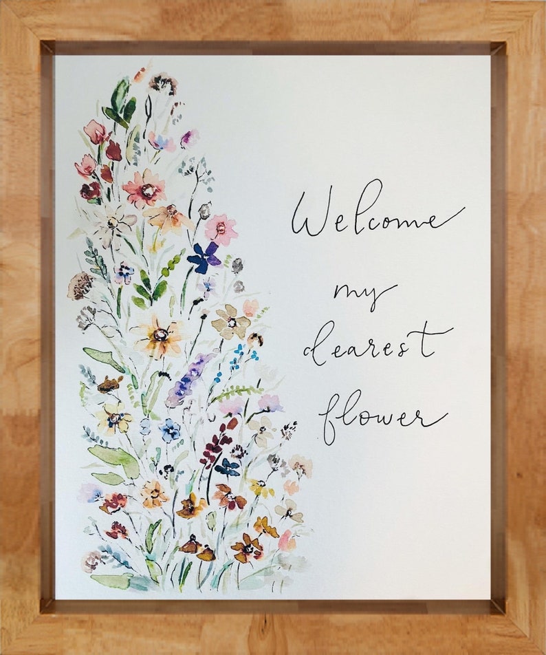 Welcome My Dearest Flower Wildflower Watercolour Print, Wildflower ...