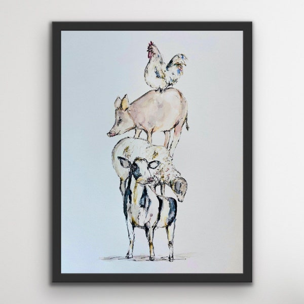 Stacked Farm Animals - Etsy