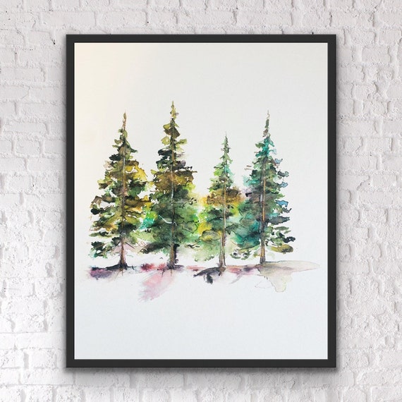 Pine Tree Paintings Abstract