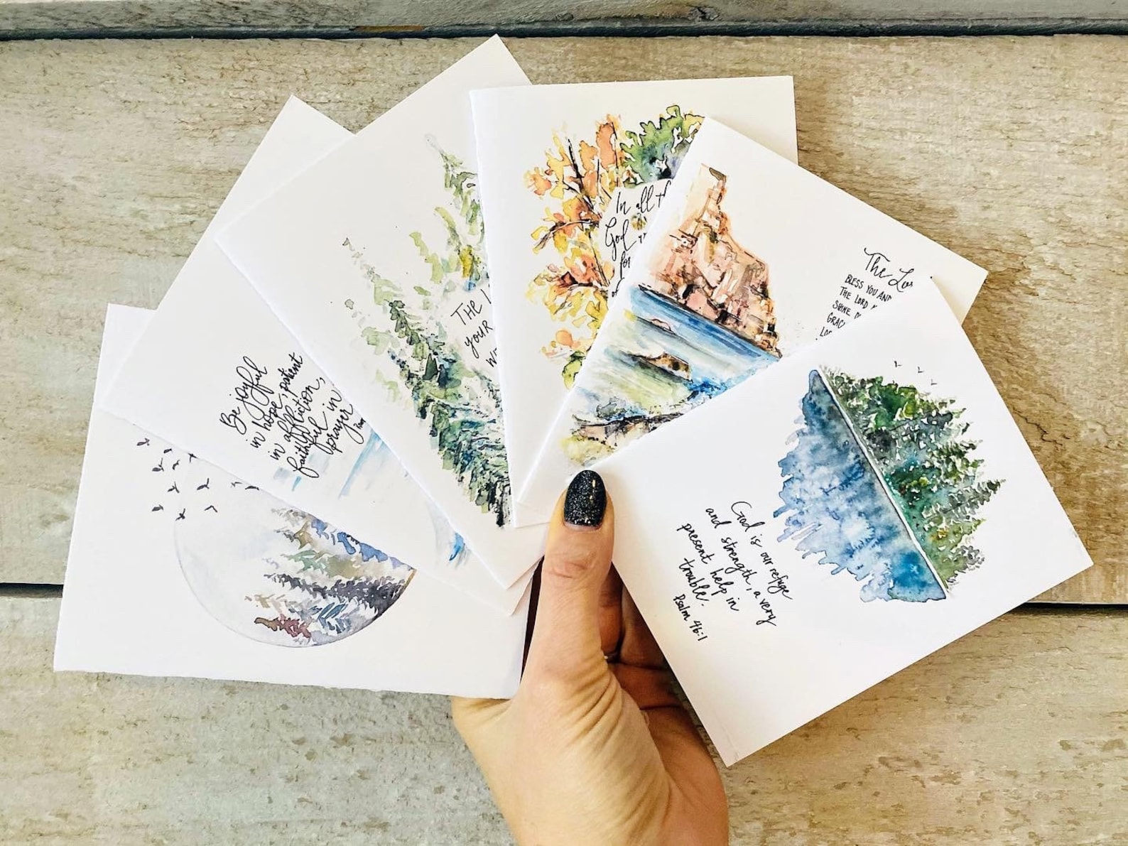 Pack of 6 Watercolour Scripture Cards Bible Verse - Etsy