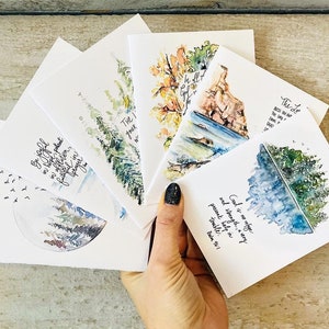 Pack of 6 Watercolour Scripture Cards, Bible Verse Handlettering Cards ...