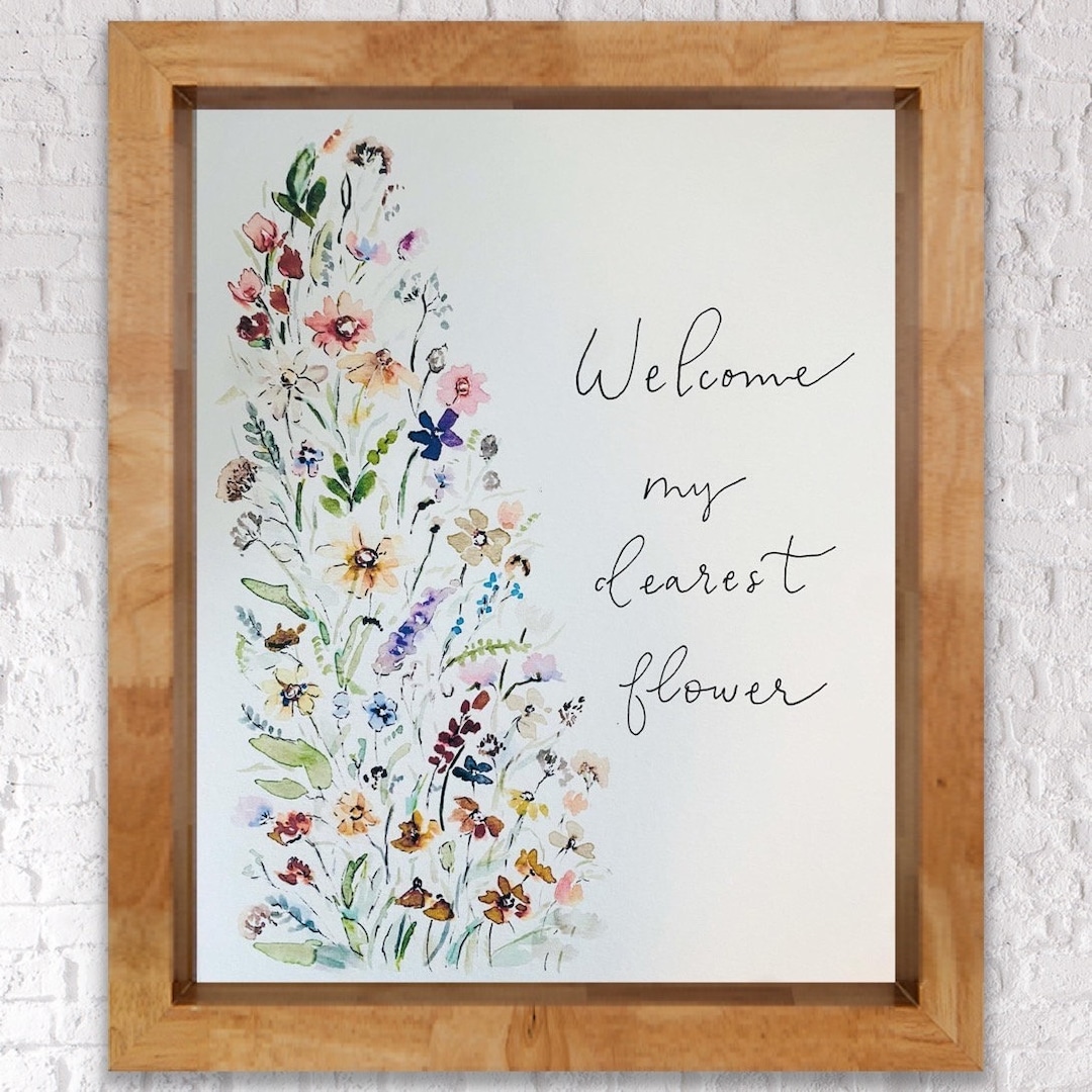 Welcome My Dearest Flower Wildflower Watercolour Print, Wildflower ...