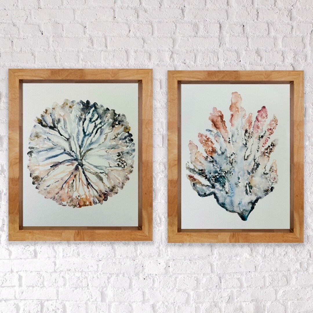 Coral Prints, Island Art Prints, Beach House Reef Prints, Two Reef ...