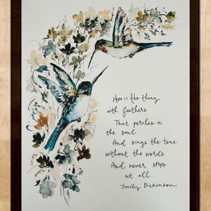 Hope is the Thing With Feathers Humming Emily Dickinson Quote Print ...