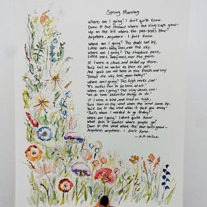 Spring Morning by AA Milne Poem Print, Where Am I Going Handlettering ...