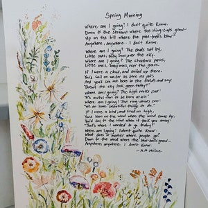 Spring Morning by AA Milne Poem Print, Where Am I Going Handlettering ...