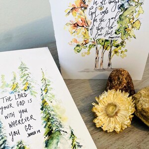 Pack of 6 Watercolour Scripture Cards, Bible Verse Handlettering Cards ...