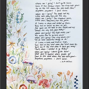 Spring Morning by AA Milne Poem Print, Where Am I Going Handlettering ...