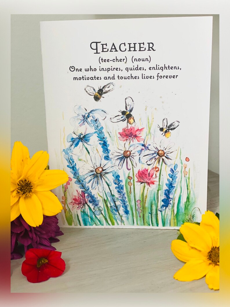 Teacher Appreciation Watercolour Cards Package of 6, Assorted Style ...