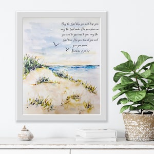 The Lord Bless You and Keep You Watercolour Ocean Print, the Blessing ...