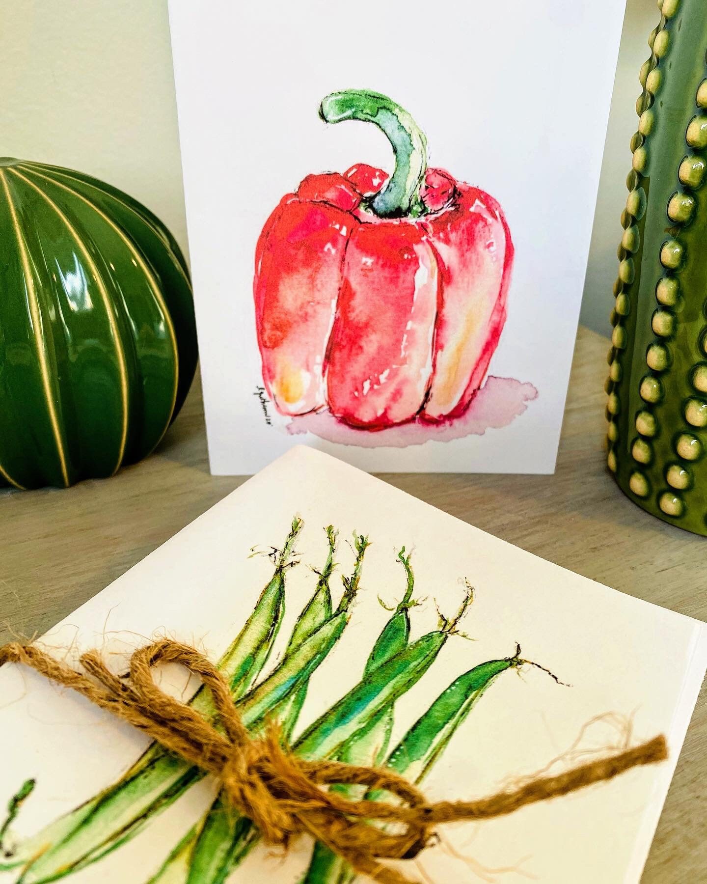 Vegetable Greeting Cards, Veggie Blank Cards, Watercolor Gardener Cards ...