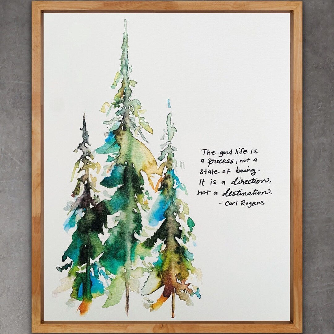 The Good Life is A Process, Watercolour Handlettering Sign Carl Rogers ...