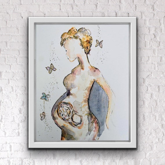Abstract Pregnant Woman Painting
