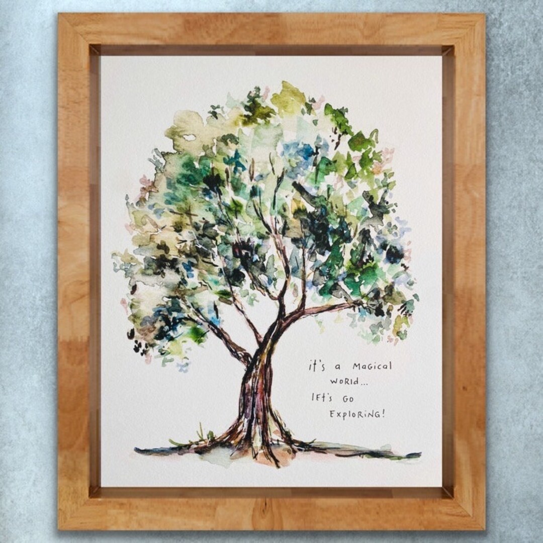 It’s A Magical World Let’s Go Exploring! Nursery Tree Print, Calvin and ...
