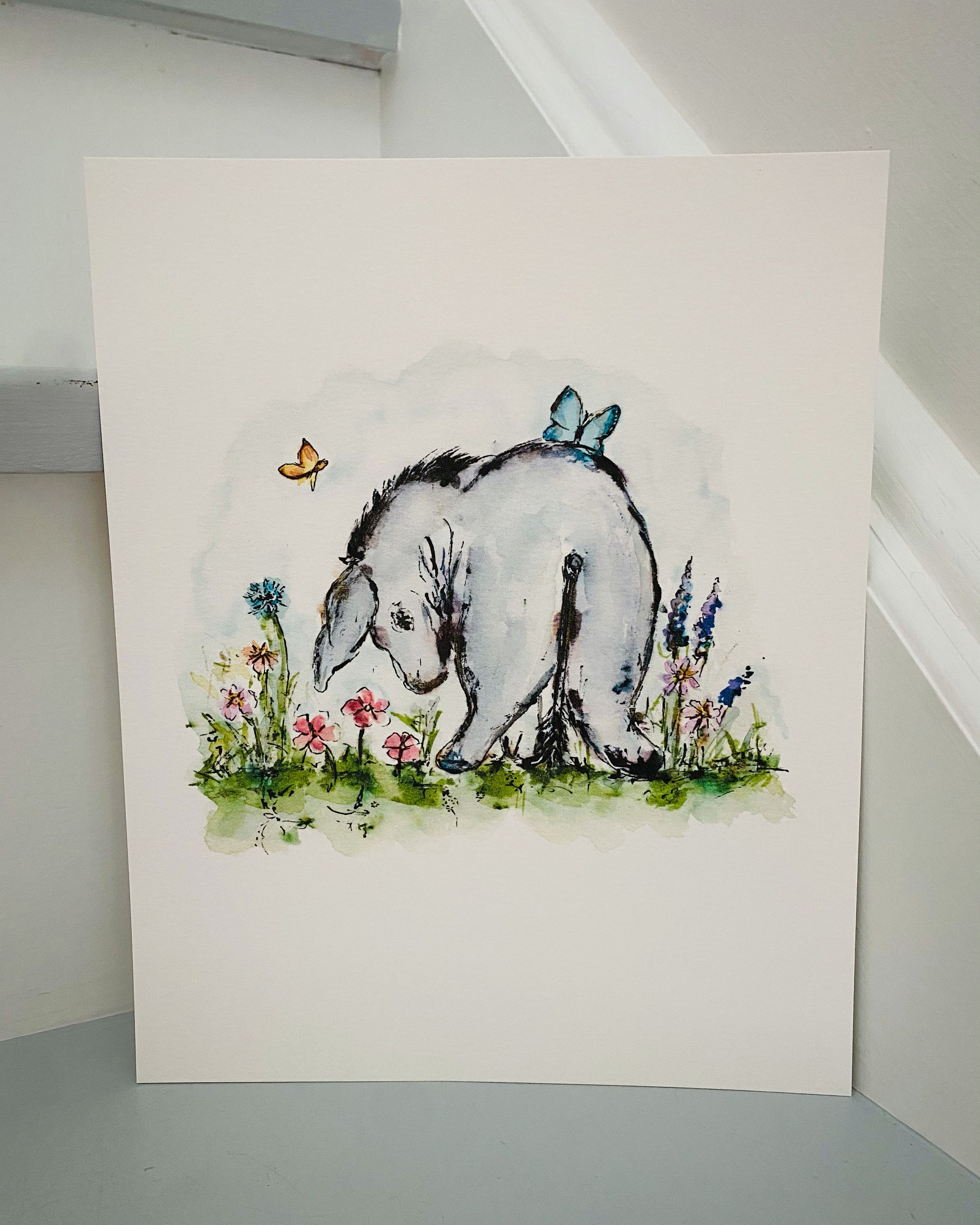 Eeyore Winnie the Pooh Print, Watercolor Eeyore Donkey Stuffed Animal ...