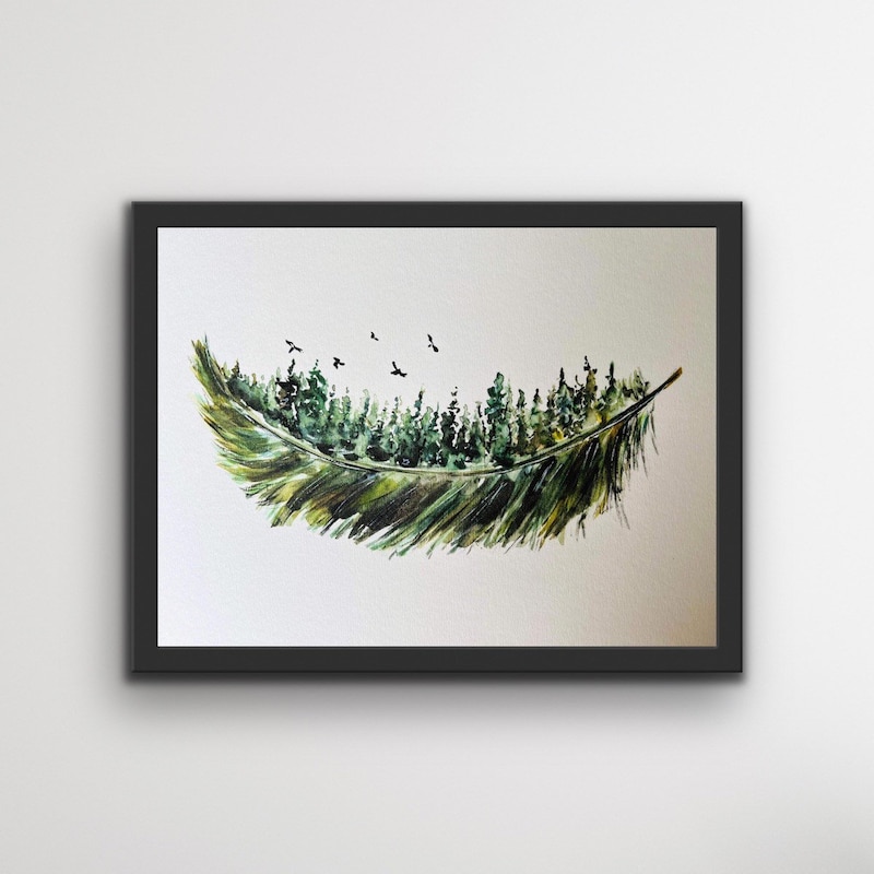Feather Prints Wall Art - Etsy