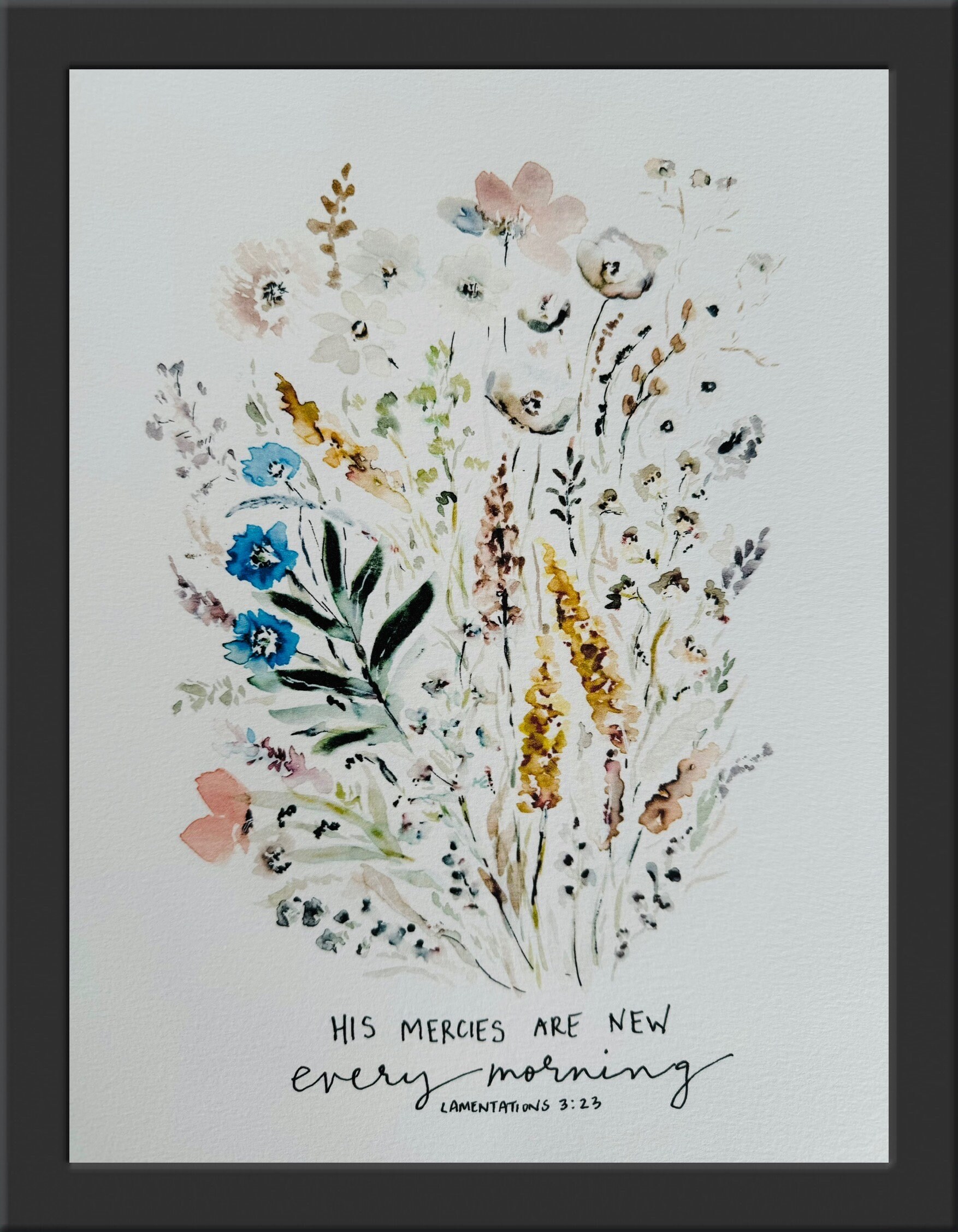 His Mercies Are New Every Morning Boho Wall Art, Christian Scripture ...