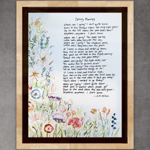 Spring Morning by AA Milne Poem Print, Where Am I Going Handlettering ...