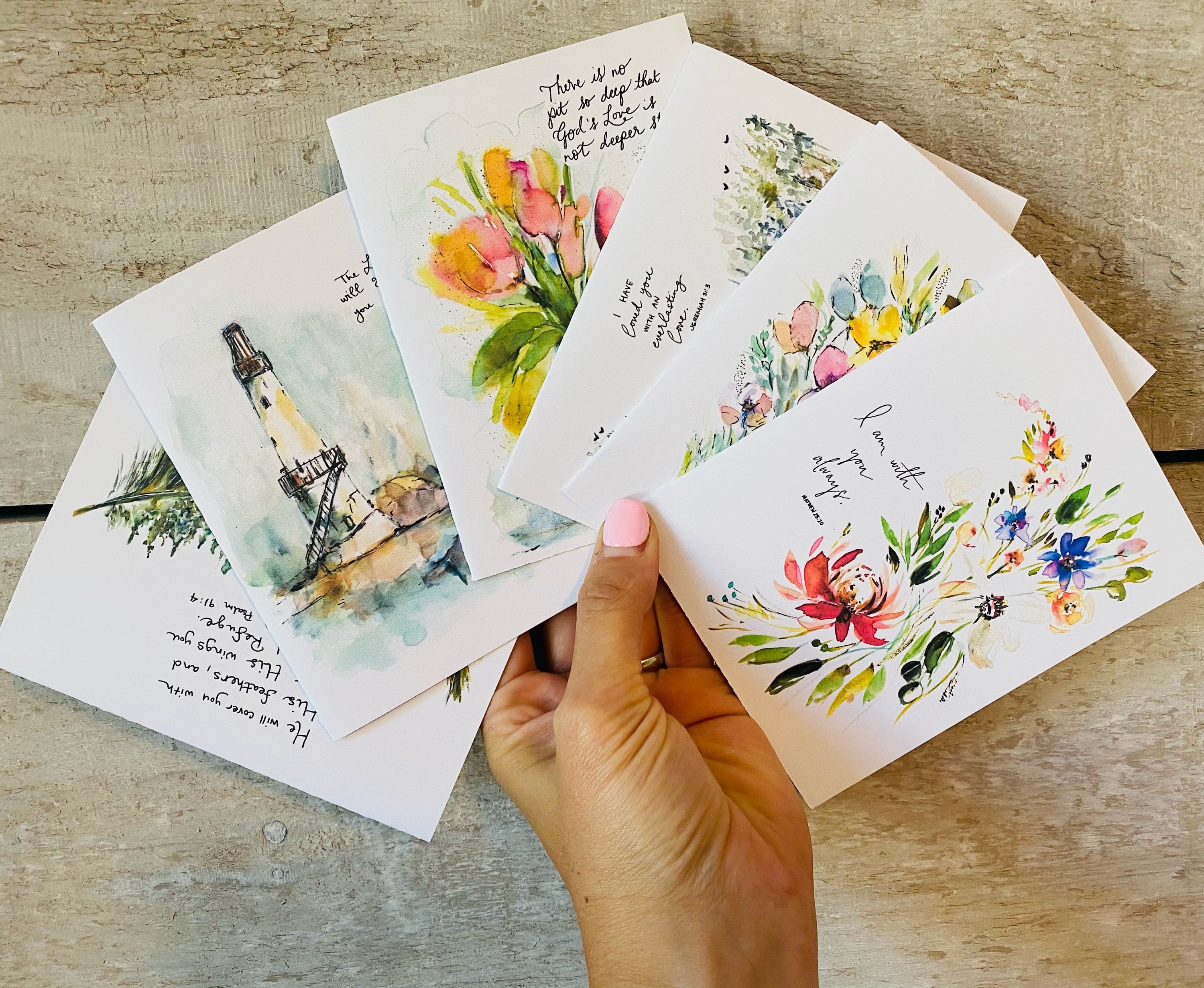 Bundle of Watercolour Bible Verse Cards, Watercolour Scripture Art ...