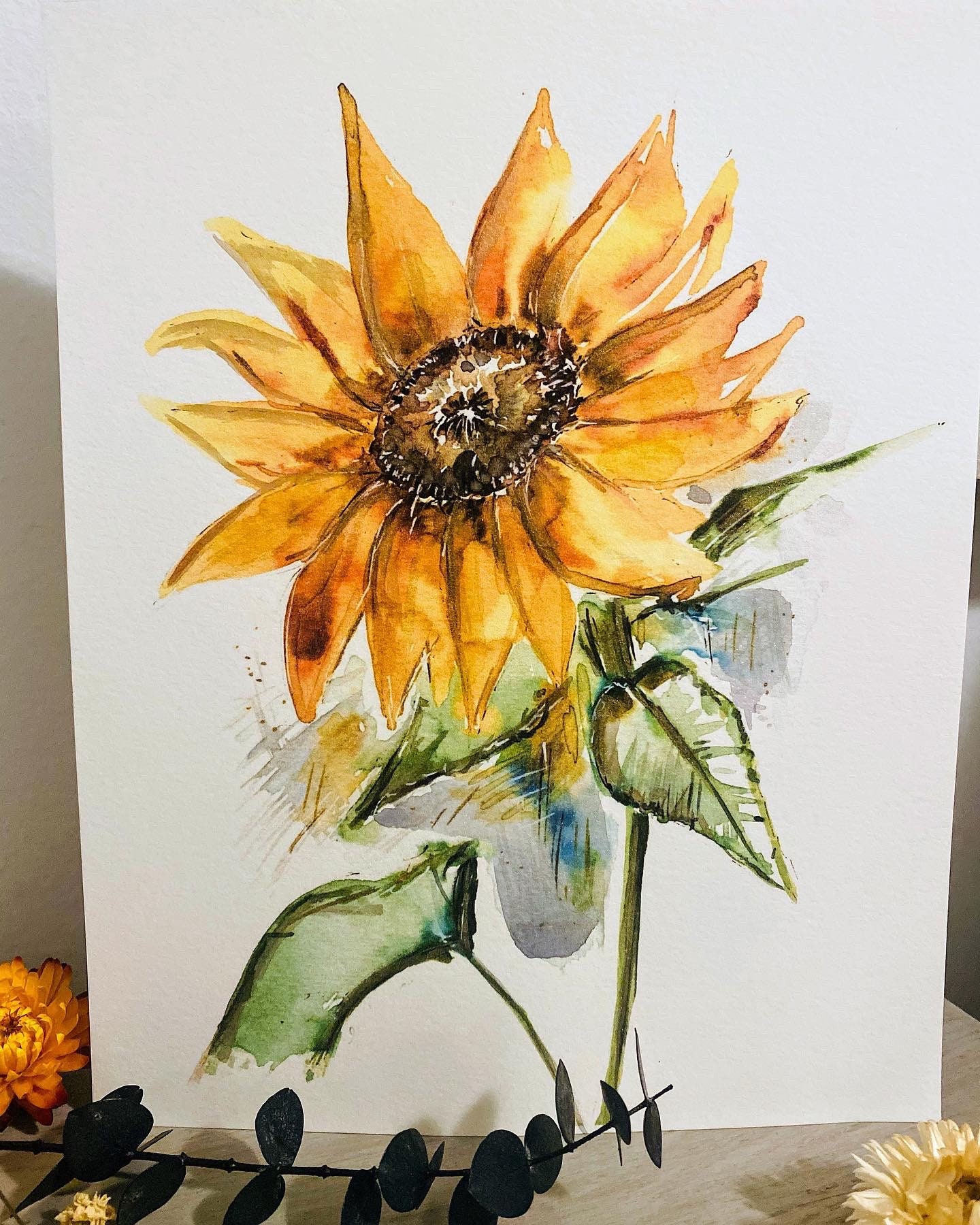 Sunflower Watercolour