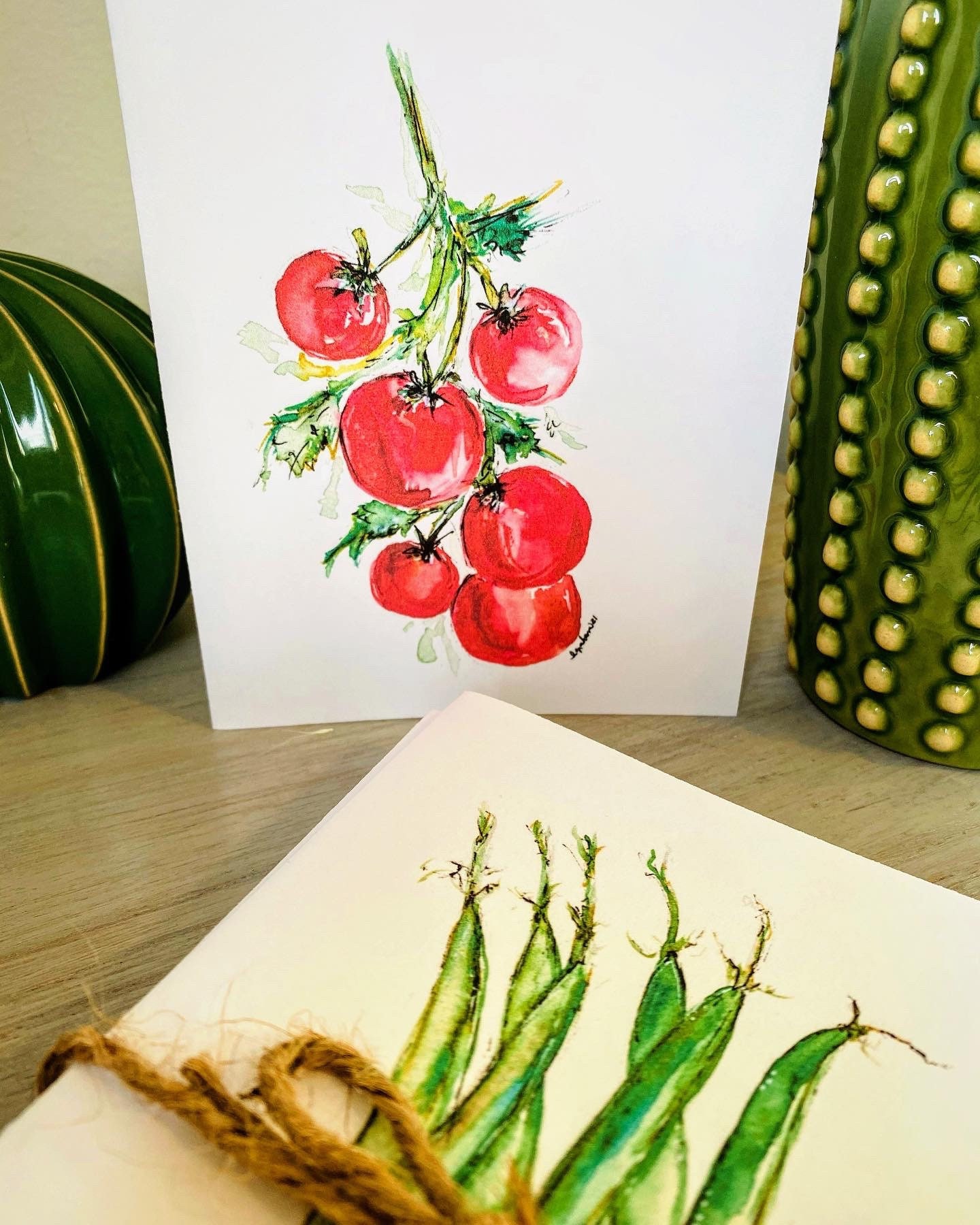 Vegetable Greeting Cards Veggie Blank Cards Watercolor | Etsy