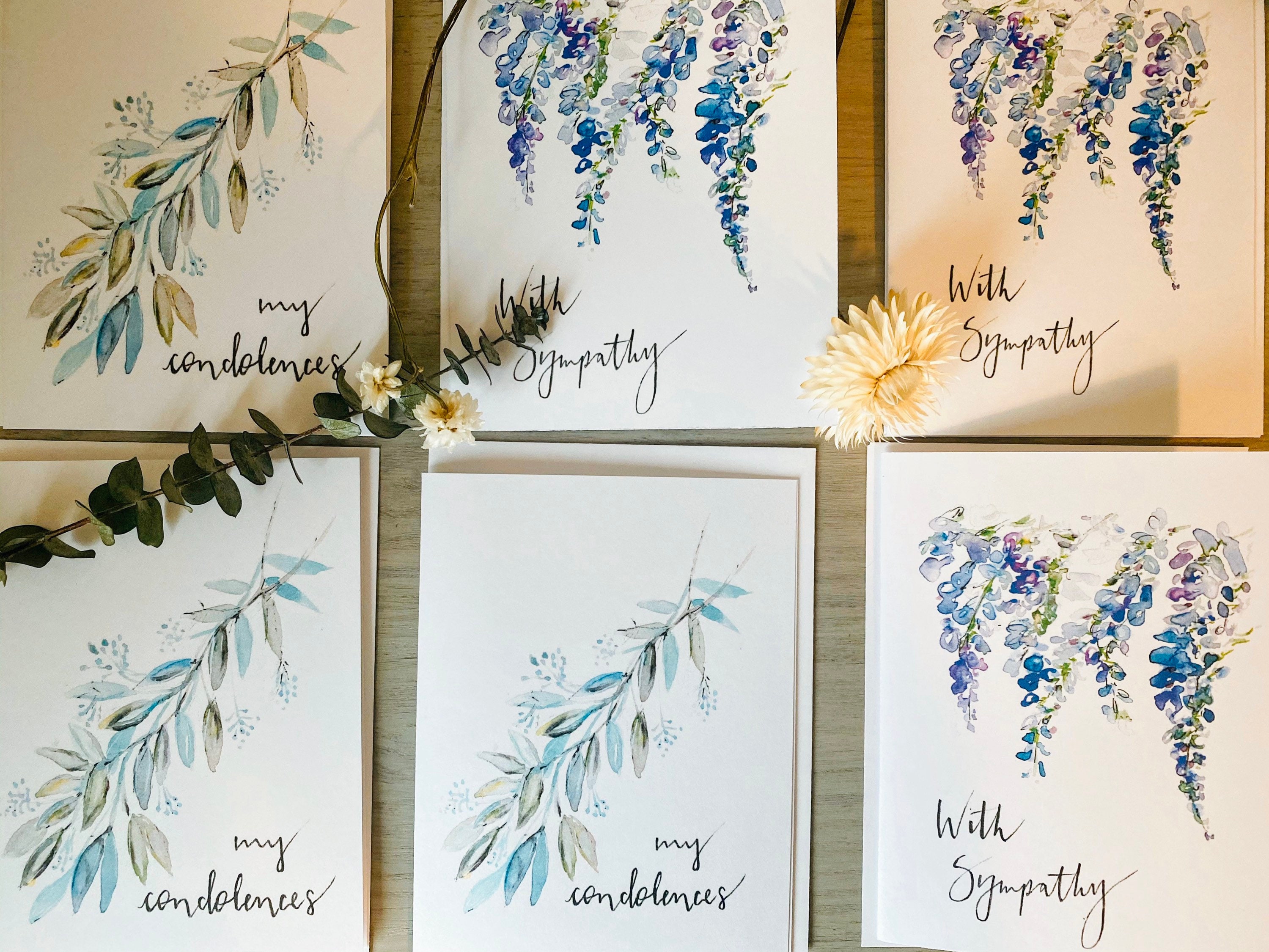 With Sympathy Cards, My Condolences Cards, Lavender Cards, Botanical ...