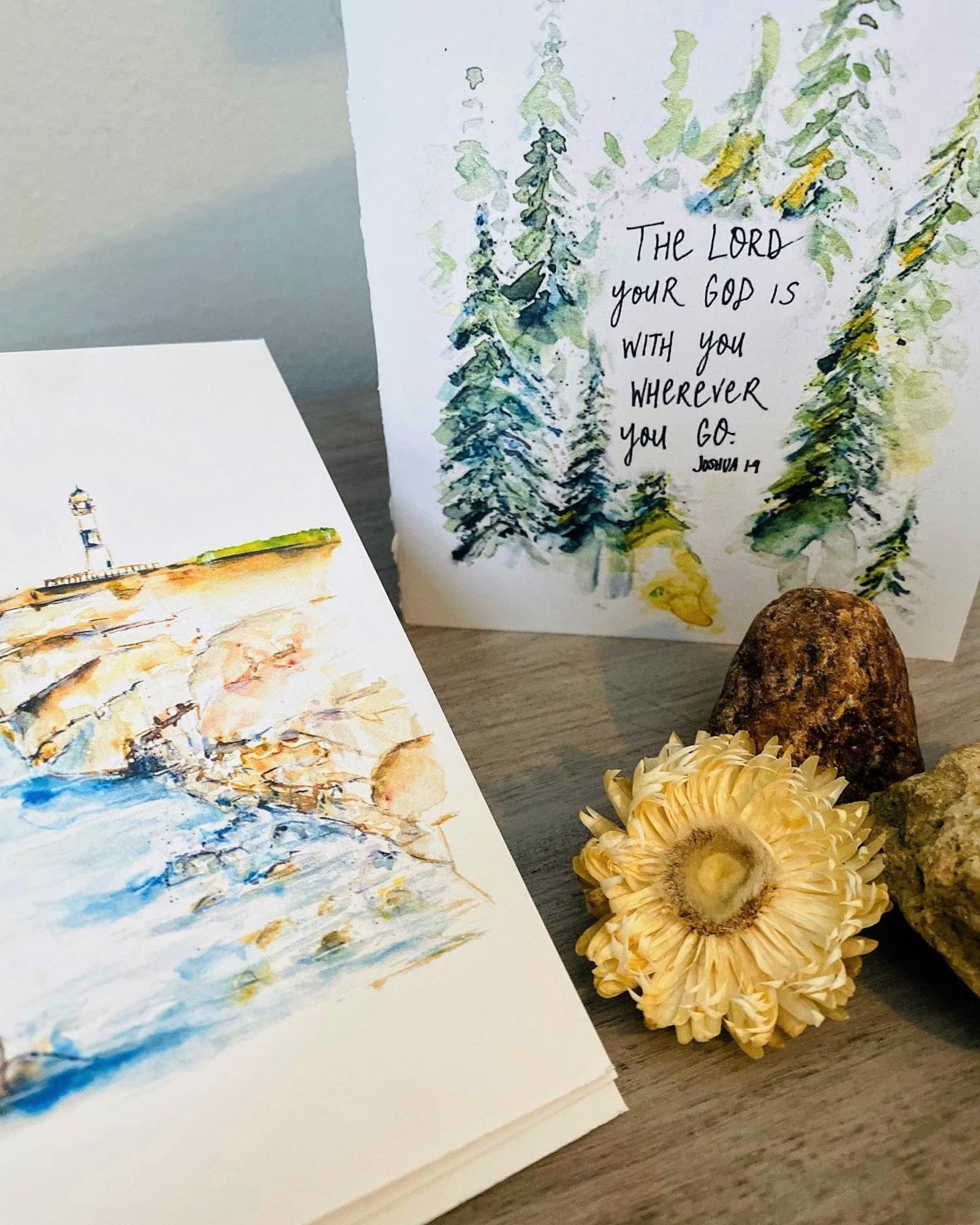Pack of 6 Watercolour Scripture Cards, Bible Verse Handlettering Cards ...