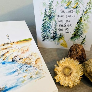 Pack of 6 Watercolour Scripture Cards, Bible Verse Handlettering Cards ...