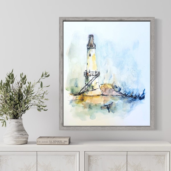Lighthouse With Waves Crashing Wall Art - Etsy