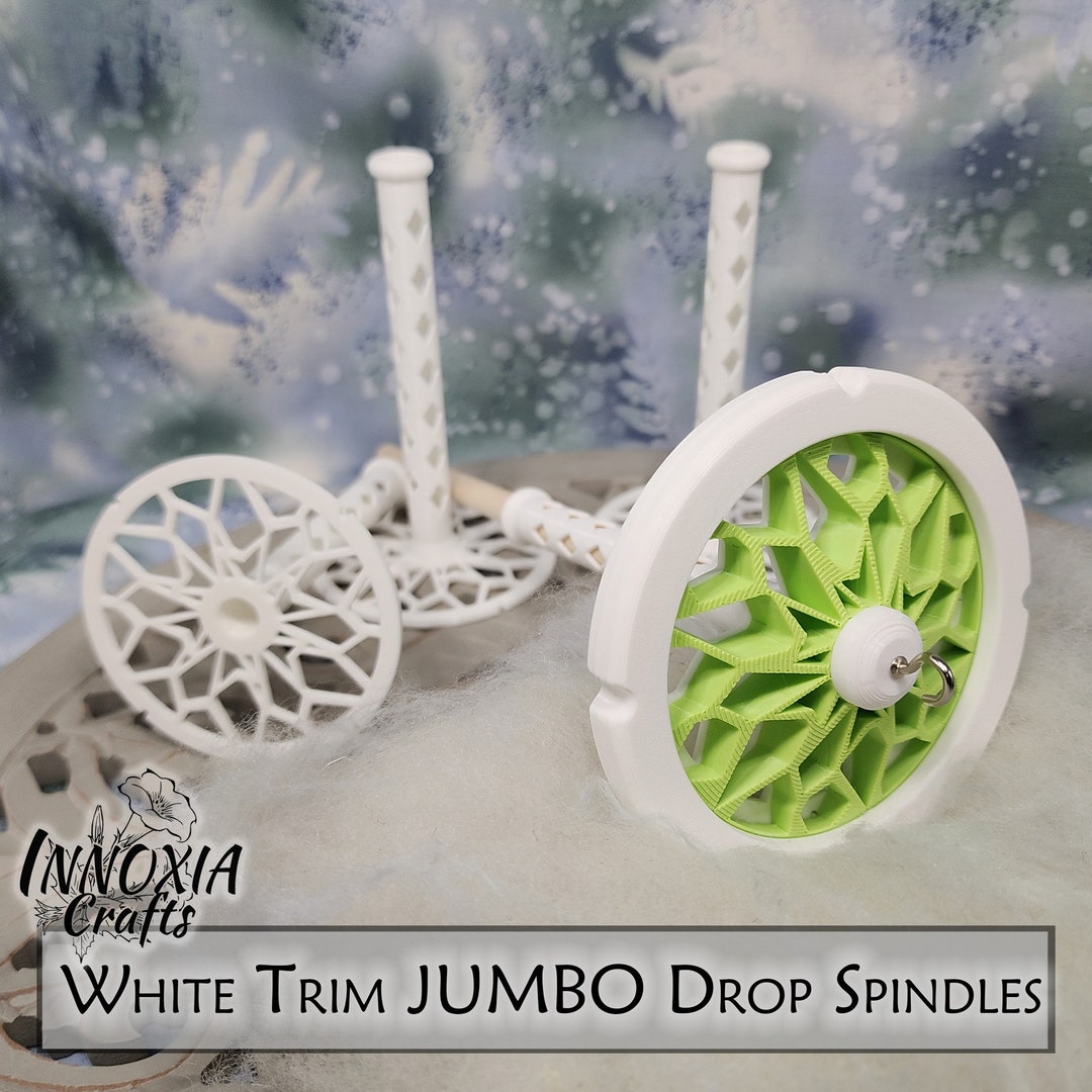 JUMBO Drop Spindle With Optional Bobbins- White Trim - Etsy