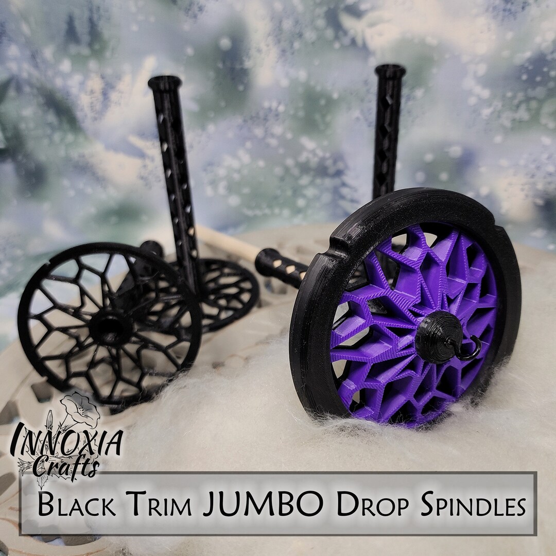 JUMBO Drop Spindle With Optional Bobbins- Black Trim - Etsy