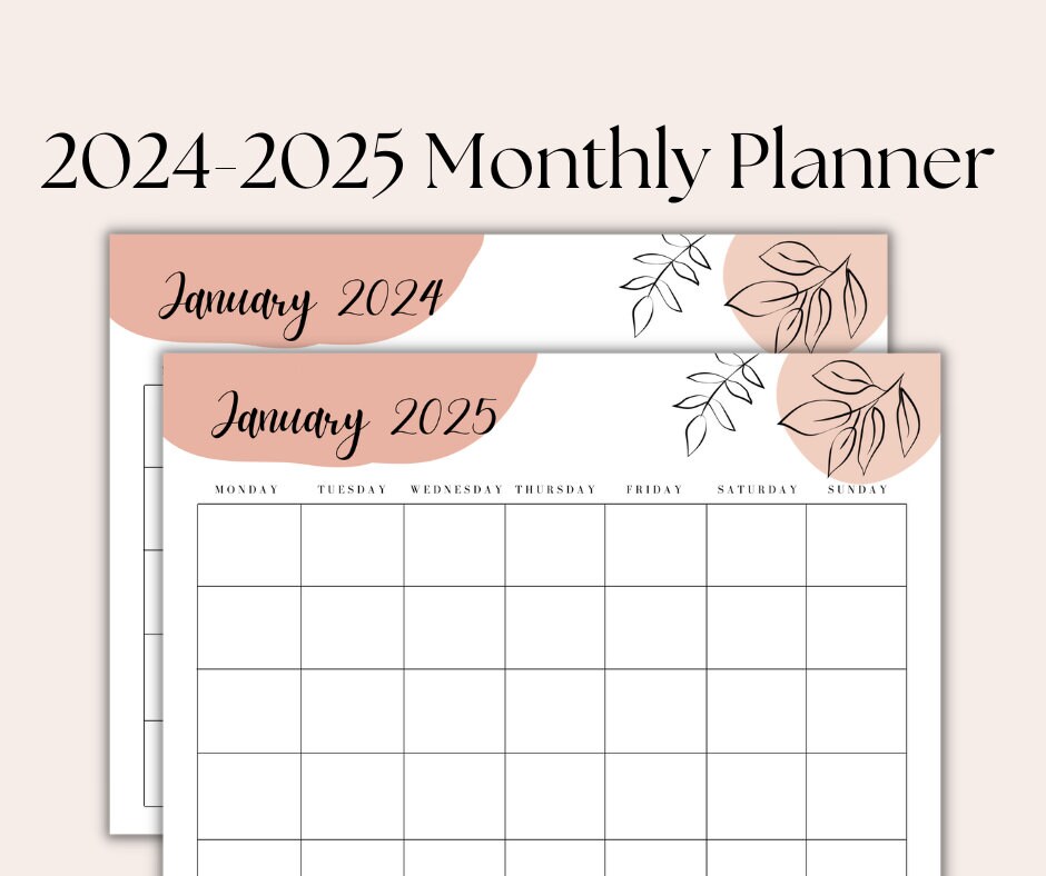 UPDATED 2024-2025 Monthly Calendar Bundle, Neutral Boho Calendar ...