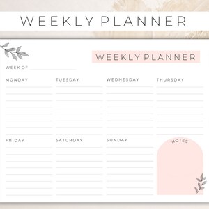 Weekly Planner Printable to Do List Minimal Weekly Planner | Etsy Canada