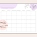 Colourful Blank Monthly Calendar Printable, Pastel Blank Monthly ...
