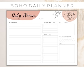 Boho Weekly Planner Printable, Weekly Planner Template, Minimalist ...