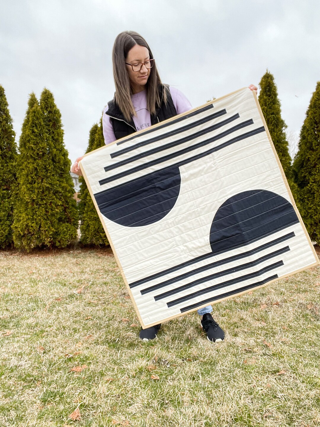 Handmade Baby Quilt: Modern Paragraphs Design, 100% Cotton (36x36) - Etsy