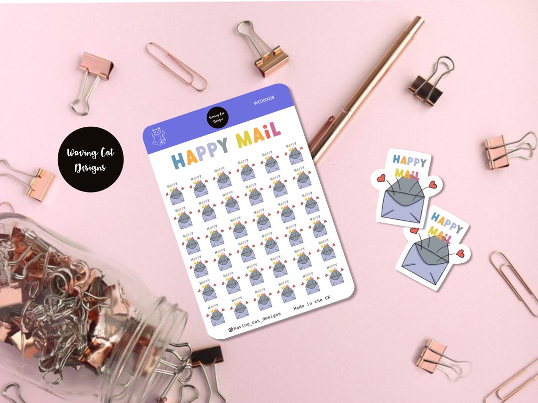 Happy Mail Envelope Functional Icon Stickers Snail Mail, Post, Envelope ...