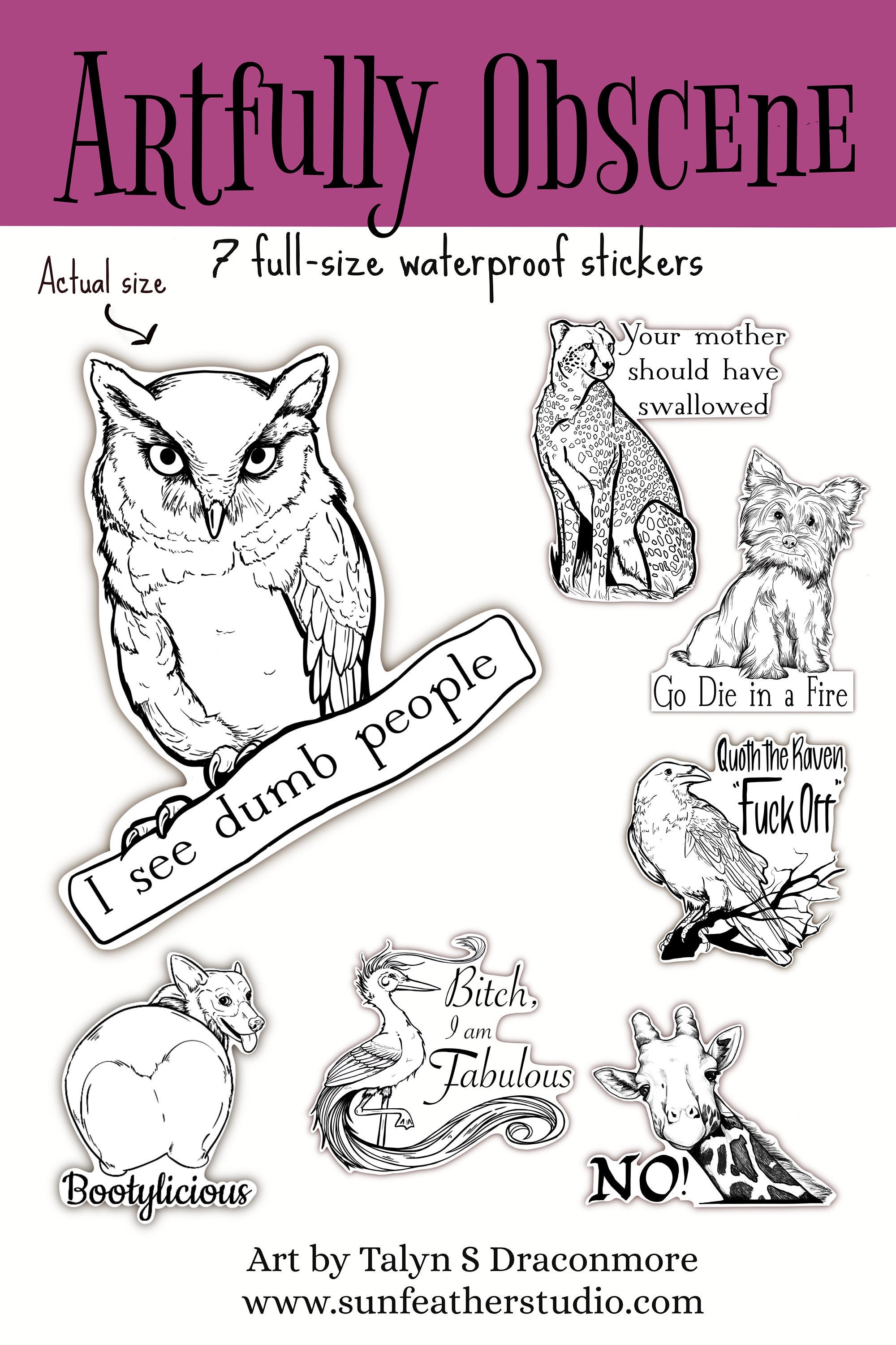 Artfully Obscene Sticker Set - Etsy