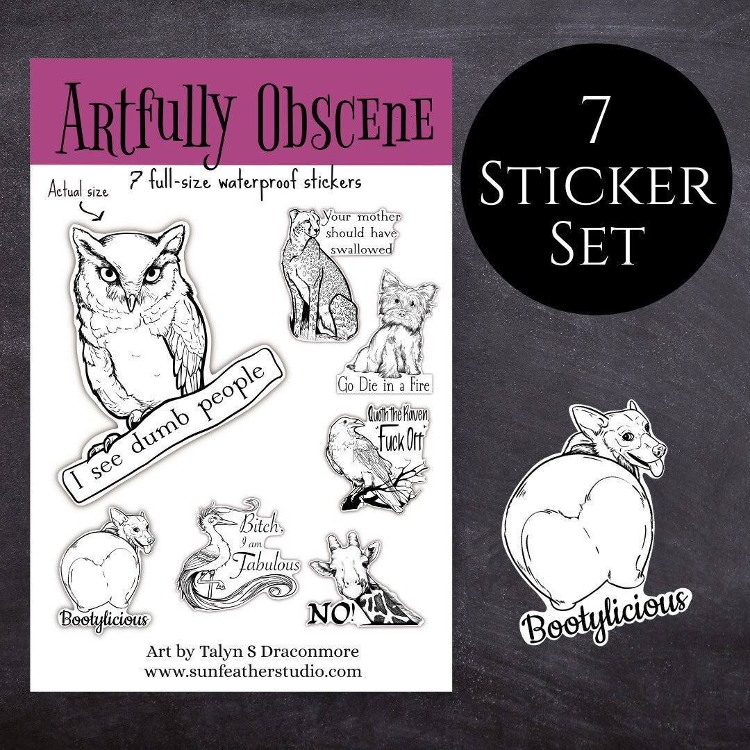 Artfully Obscene Sticker Set - Etsy